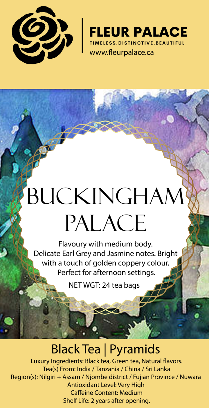 BUCKINGHAM PALACE BLEND | Black Tea | 24 bags – Fleur Palace Tea